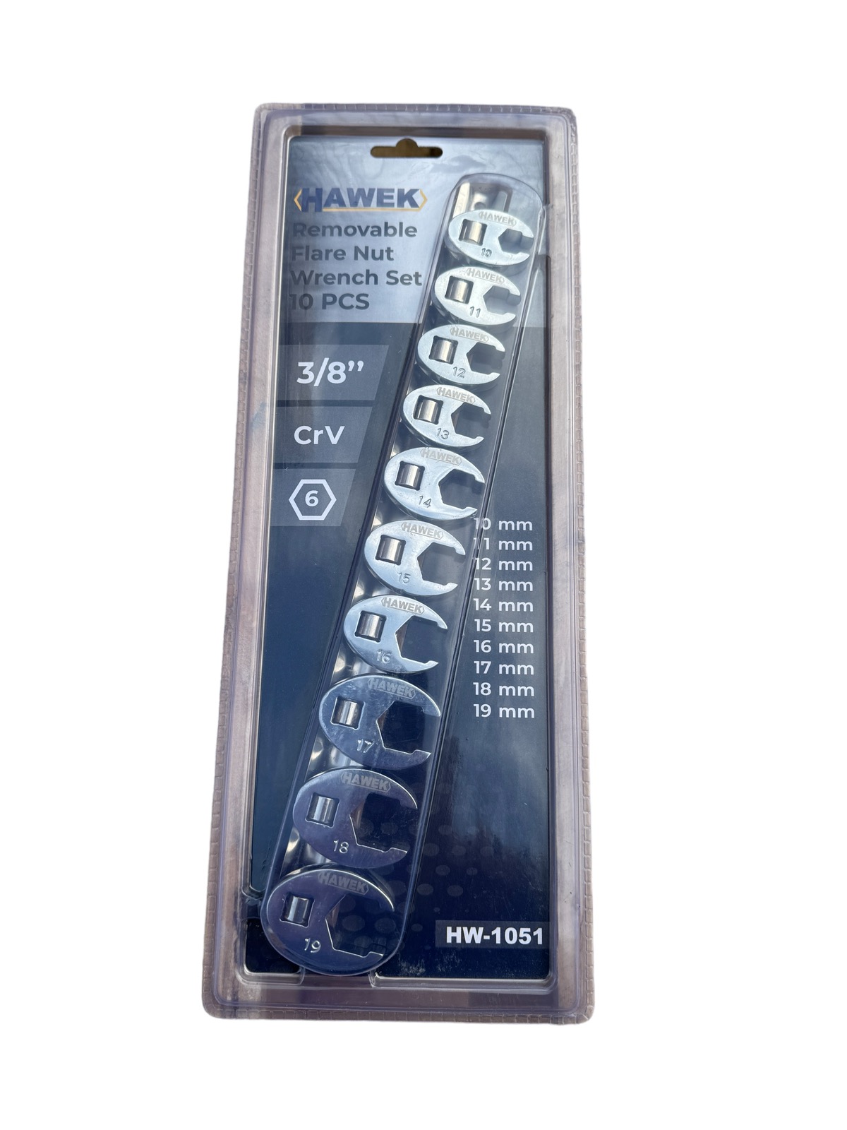 ΓΕΡΜΑΝΙΚΑ ΚΛΕΙΔΙΑ ΣΕΤ 3/8 ΤΥΠΟΥ Crowfoot 10 TEM. - HAWEK - Online Mag