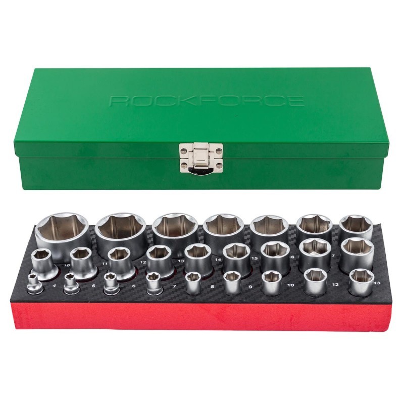ΣΕΤ ΚΑΡΥΔΑΚΙΑ 25 ΤΕΜΑΧΙΩΝ 1/4"&1/2" (4-32mm) - ROCKFORCE - Online Mag
