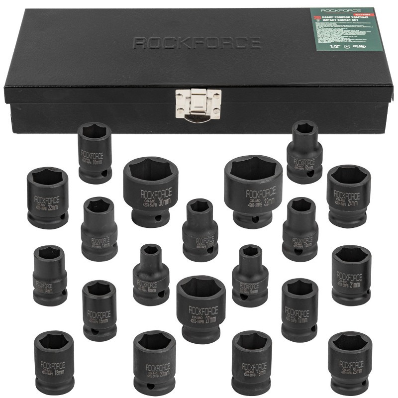 ΚΡΟΥΣΤΙΚΑ ΚΑΡΥΔΑΚΙΑ 1/2" (8-32mm) 20 ΤΕΜΑΧΙΑ - ROCFORCE - Online Mag