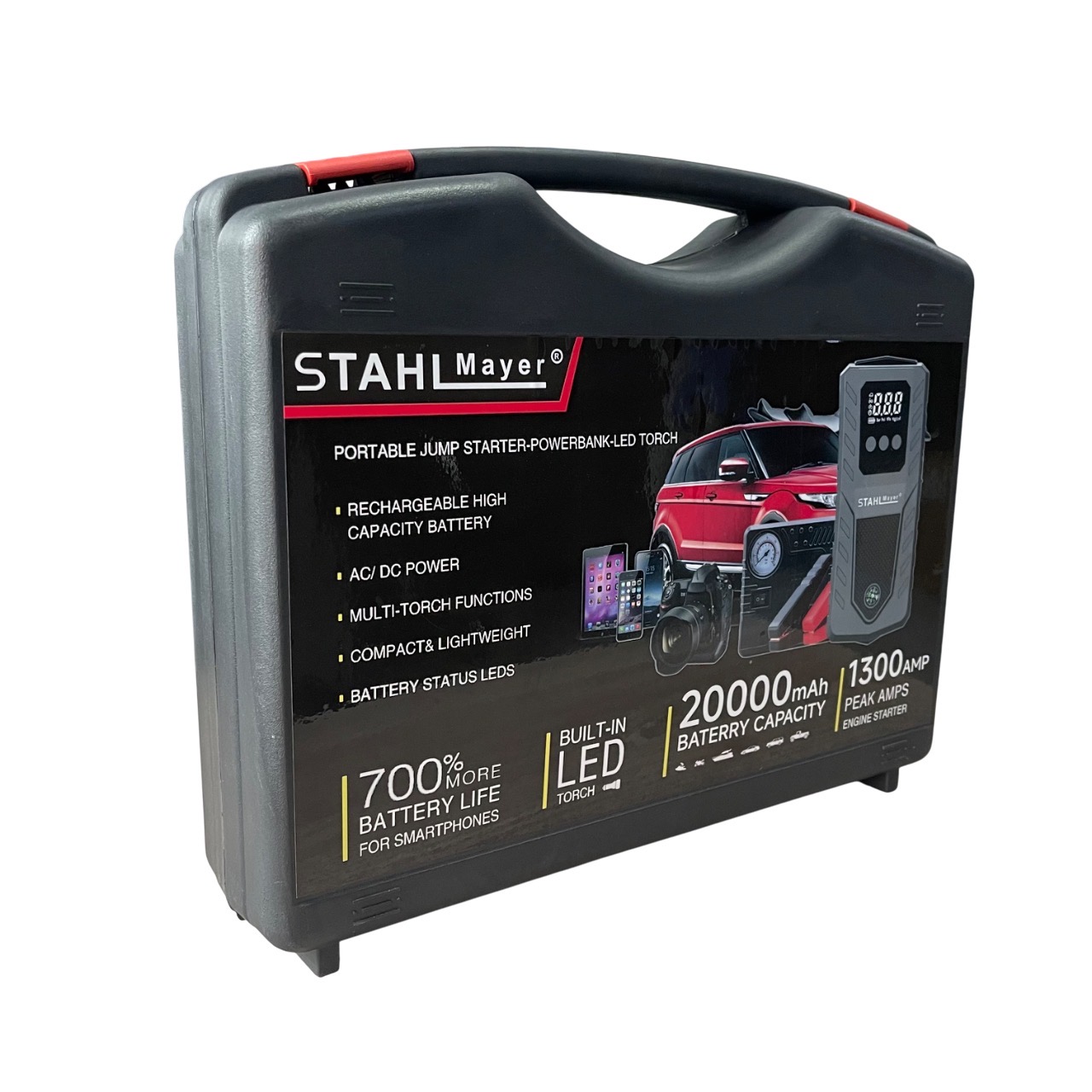 JUMP STARTER 20000mAh – ΕΚΚΙΝΗΤΗΣ ΑΥΤΟΚΙΝΗΤΟΥ ΜΕ ΚΟΜΠΡΕΣΕΡ - STAHLMAYER ...